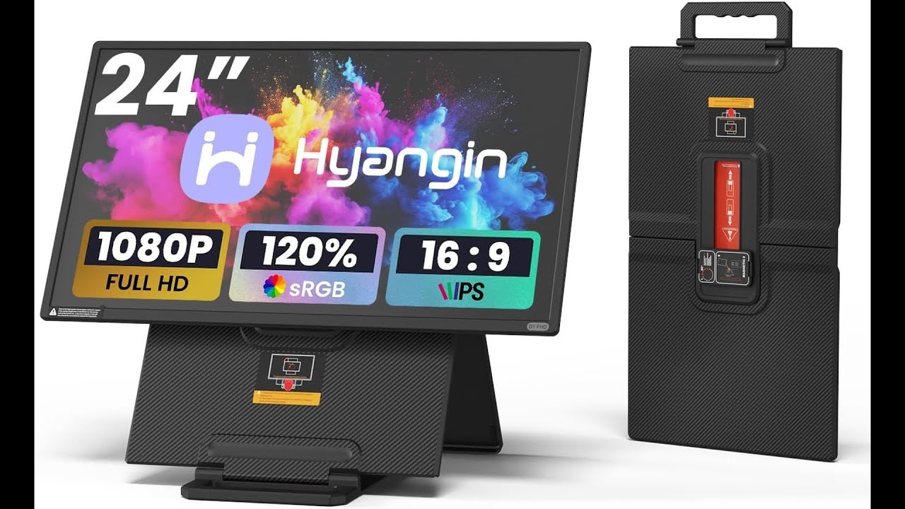 Hyangin 24" Portable Monitor: 1080p, 100Hz, Adjustable - YouTube