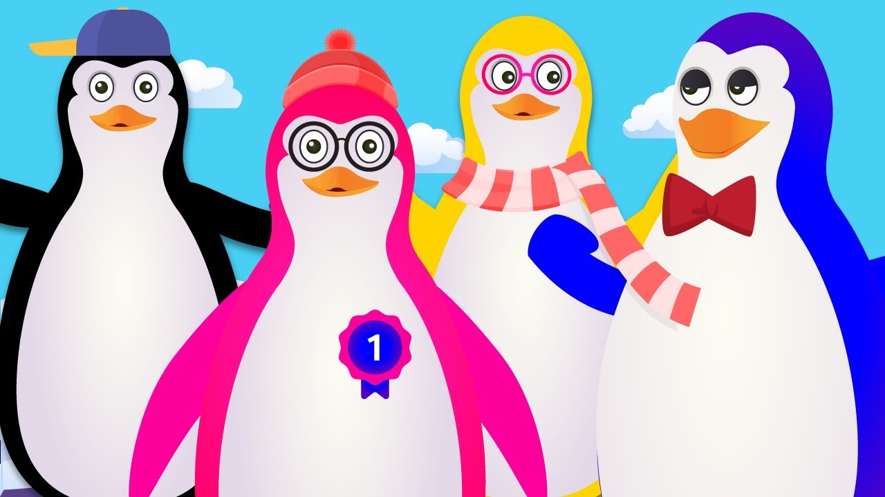 Five Colorful Penguins Song | Colorful Song for nanyland Kids | Playful ...