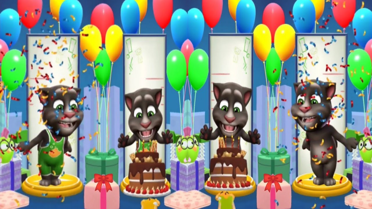 baby tom 🎉 Happy Birthday 🎂 my talking tom 2 🎀 level 15 vs level 20🎈 ...