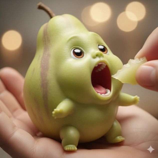This Pear Is Alive?! 🍐😲 | Viral Cute Short #youtubeshorts #fruits # ...