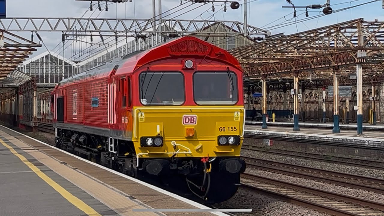 Class 66155 (Light Locomotive) coming through Crewe (Cheshire) on 9/9 ...