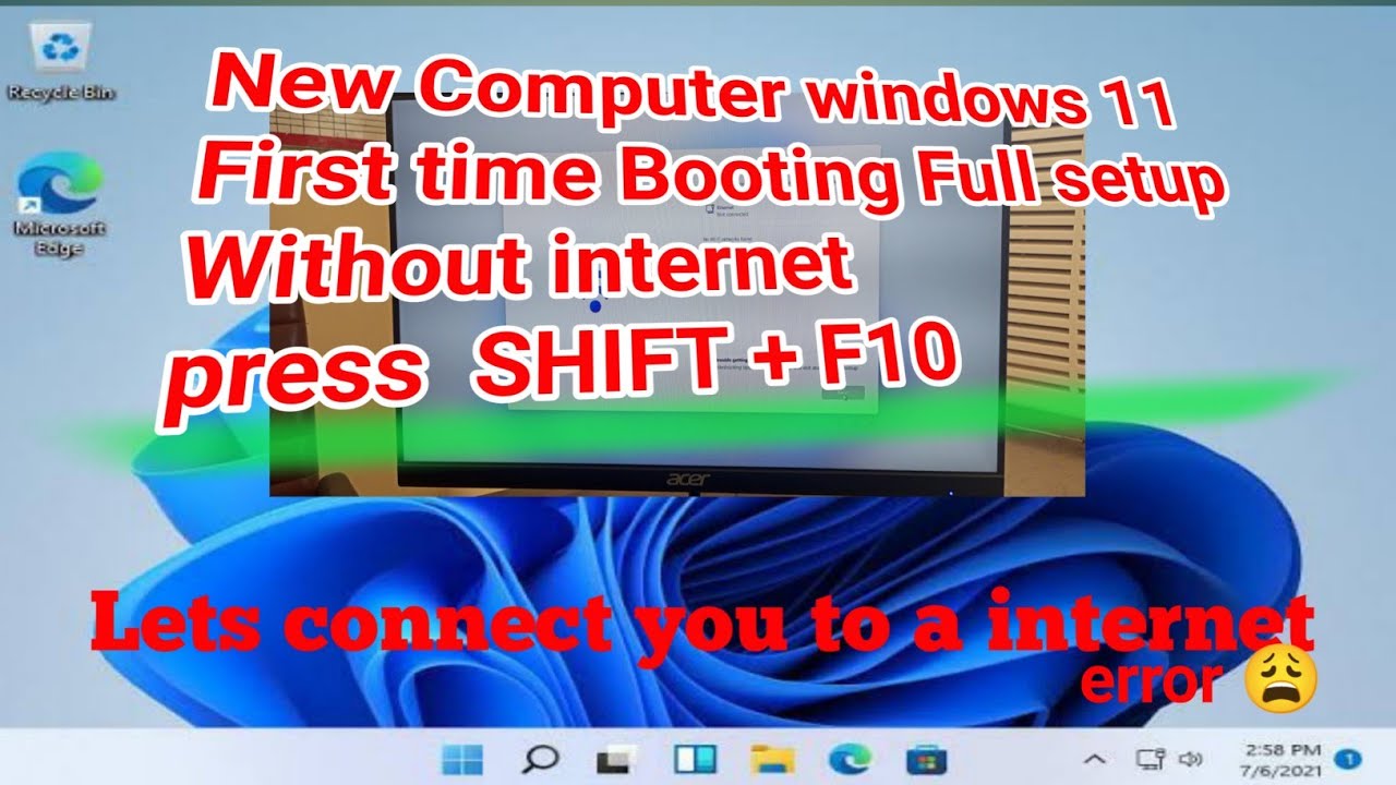 windows 11 new pc setup without internet | all in one pc first time ...