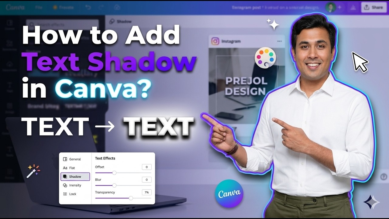 How to Add Text Shadow in Canva? - YouTube