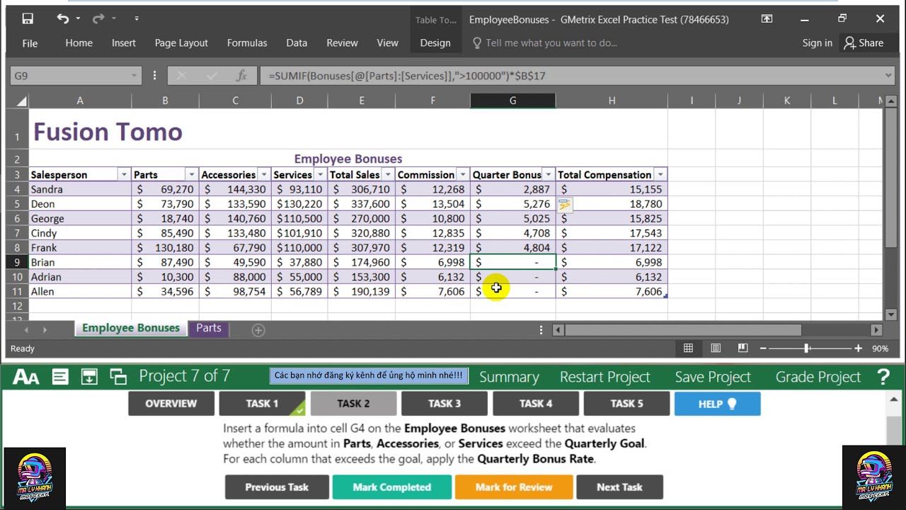 Project 7 MOS Excel 2016 Exam 1 | MR. LY KHANH - MOS Certification ...