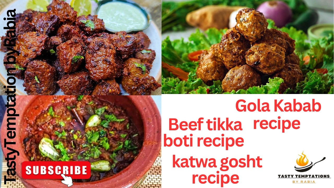 Beef tikka boti recipe |Gola Kabab recipe |katwa gosht recipe ...