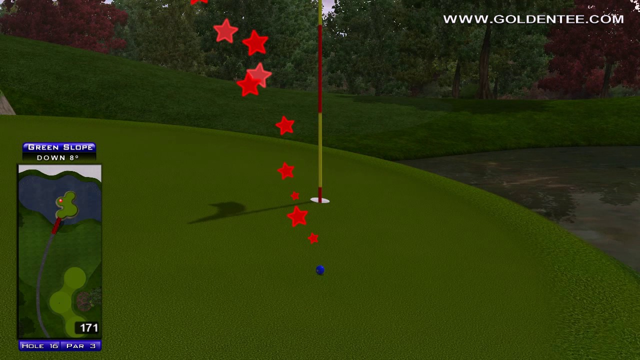 Golden Tee Great Shot on Teal Garden ! - YouTube