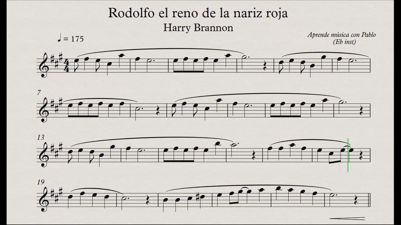 RODOLFO EL RENO DE LA NARIZ ROJA: Eb Inst (saxo alto, saxo barítono ...