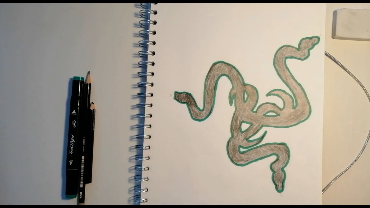 Razer Logo Speed Drawing - YouTube