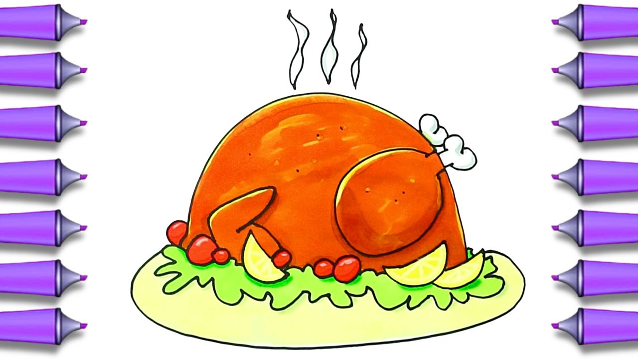 Thanksgiving Cooked Turkey Drawing - YouTube