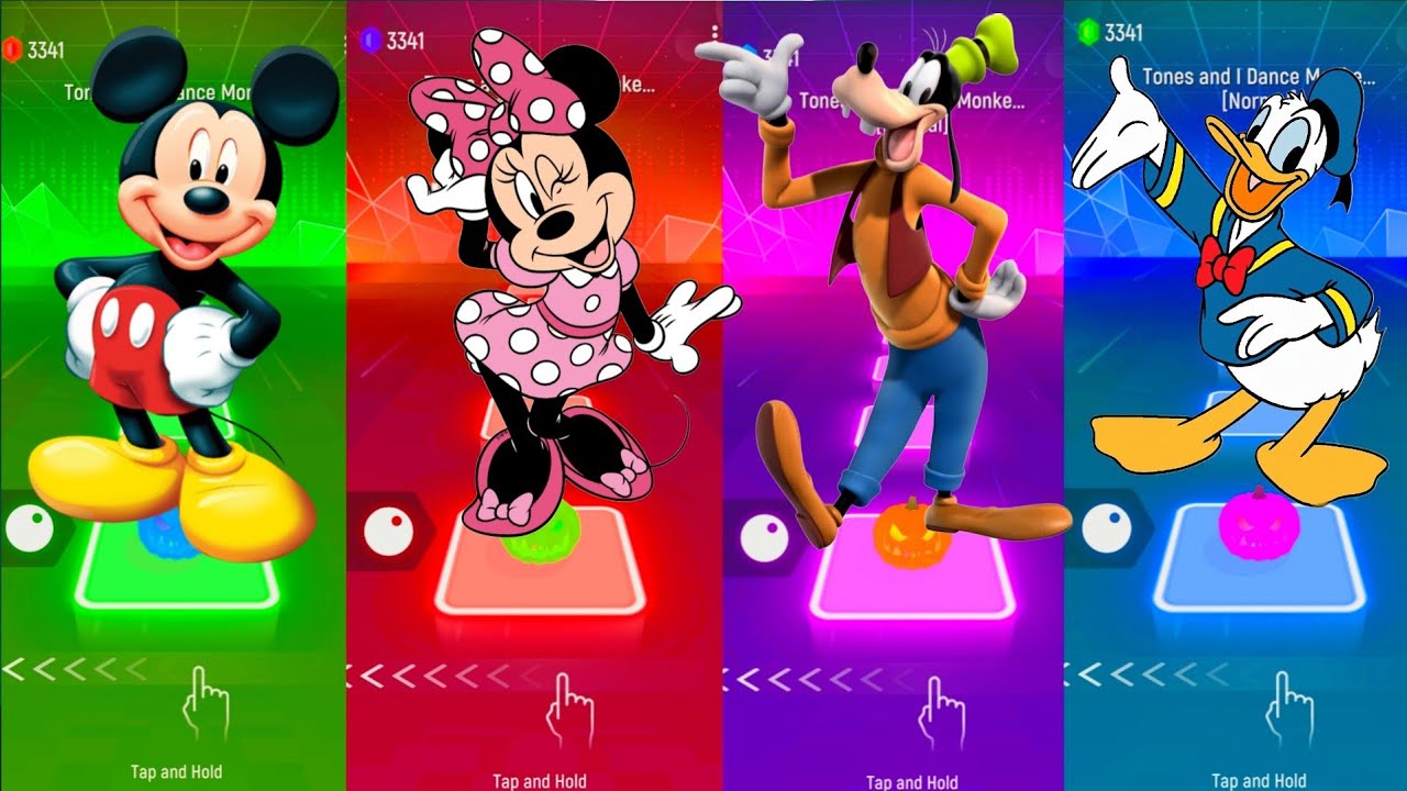 Mickey Mouse vs Minnie Mouse vs Goofy vs Donald Duck | Tiles Hop EDM ...