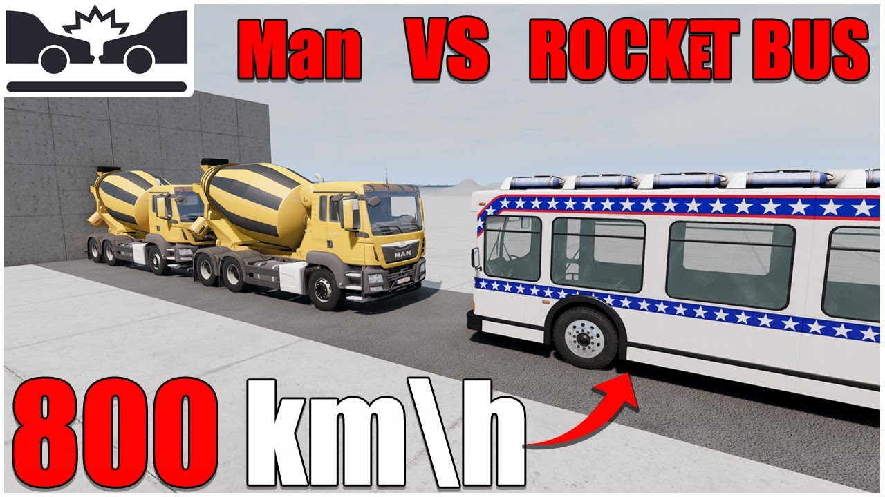 ROCKET BUS JATO (x10) VS Man (x2) 800 km\h (#76) | #car #body #testing ...