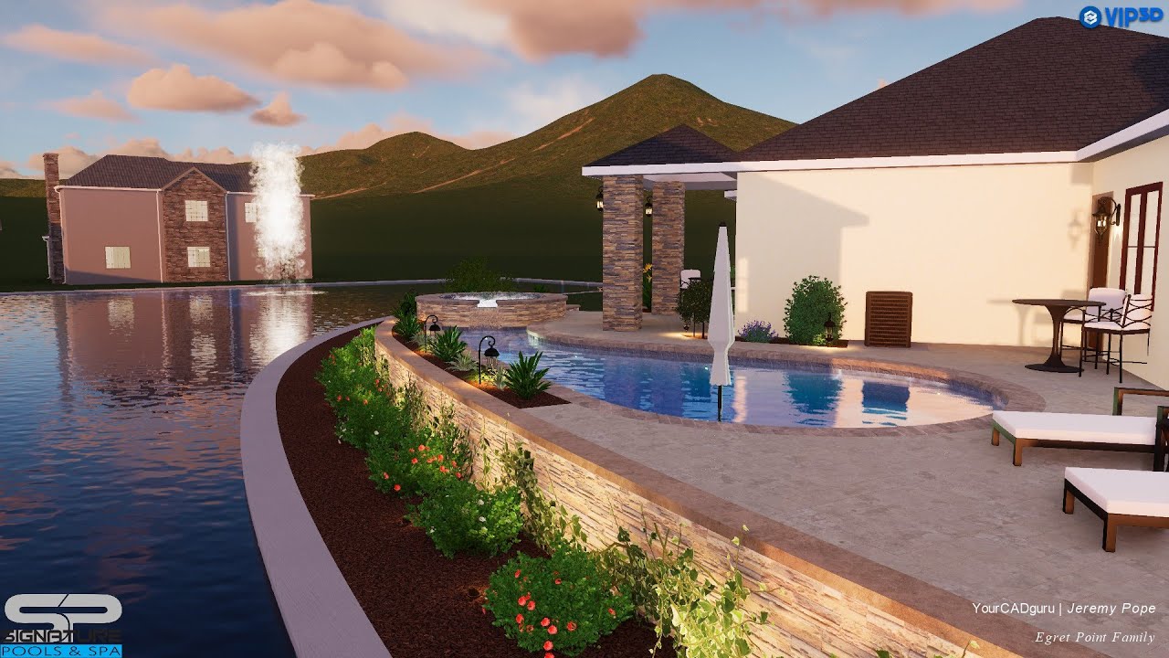 Shoreline Swimming Pool & Spa Layout & Design | Elegant | Stylish | Relaxing | Fun | Quail Lakes ...