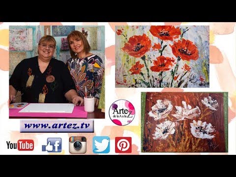 Flores espatuladas con acrílico profesional Principiantes-Adriana Chacón