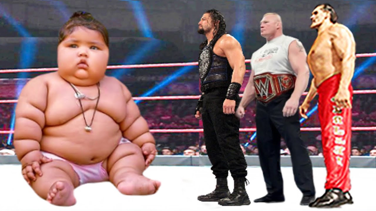 Giant Baby vs Roman Reigns, Brock Lesnar & The Great Khali - YouTube