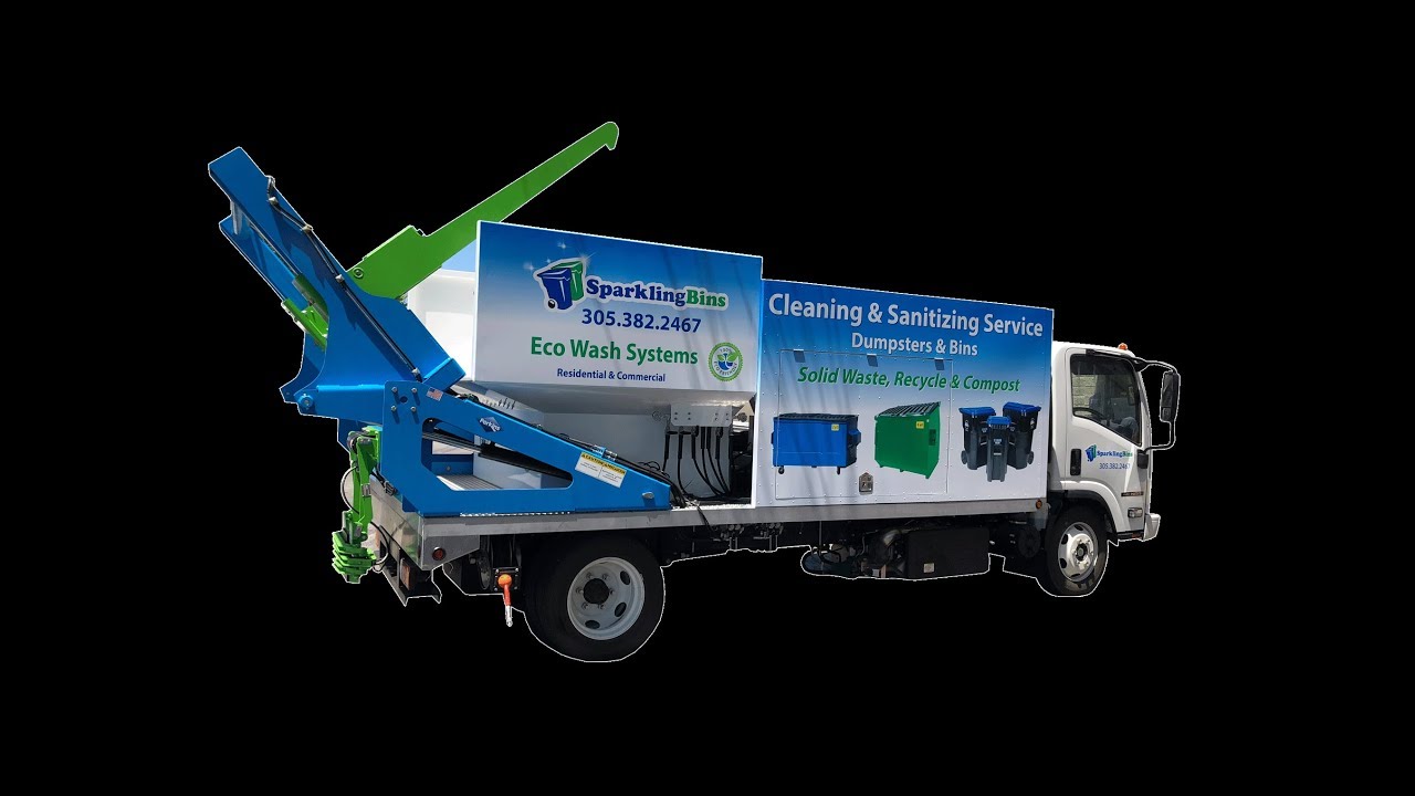 Commercial Dumpster & Trash Bin Cleaning System - YouTube