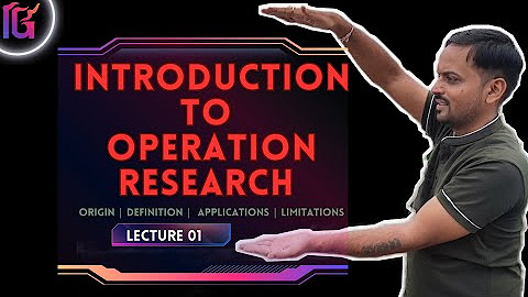 OPERATIONS RESEARCH 2.0/ Optimization Techniques - YouTube