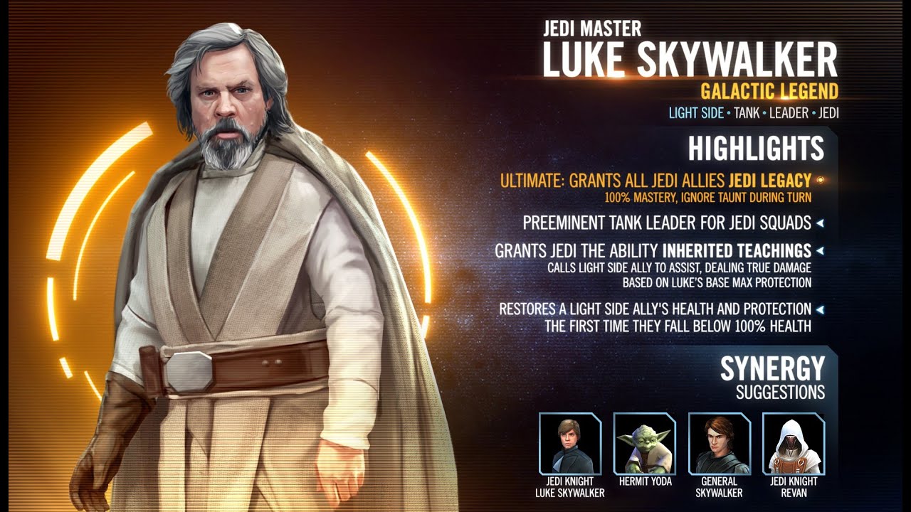 How to Easily Beat Tier 1 of the Galactic Legend Jedi Master Luke ...