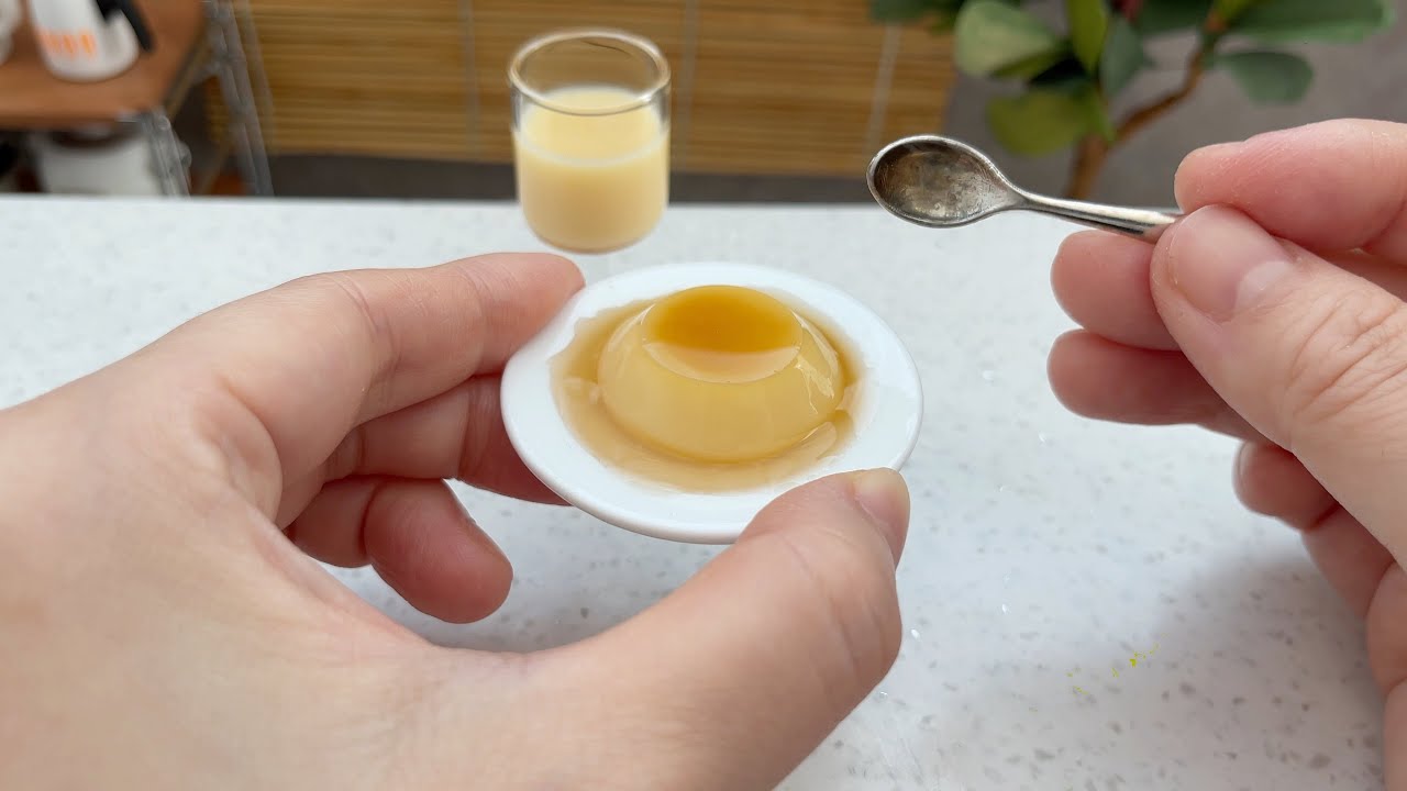 캬라멜 밀크 푸딩 미니어처요리 How to make pudding miniature cooking - YouTube
