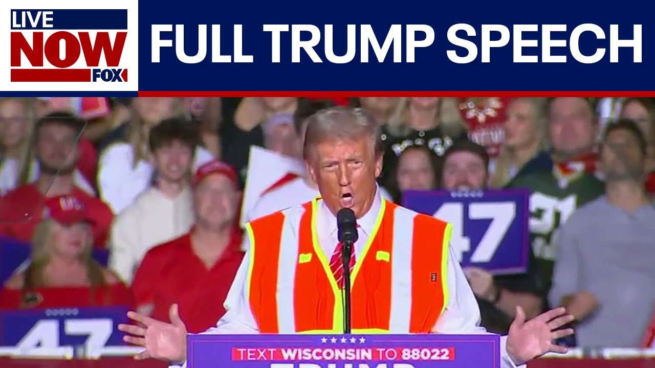 WATCH: Trump wears orange vest during campaign speech in battleground ...