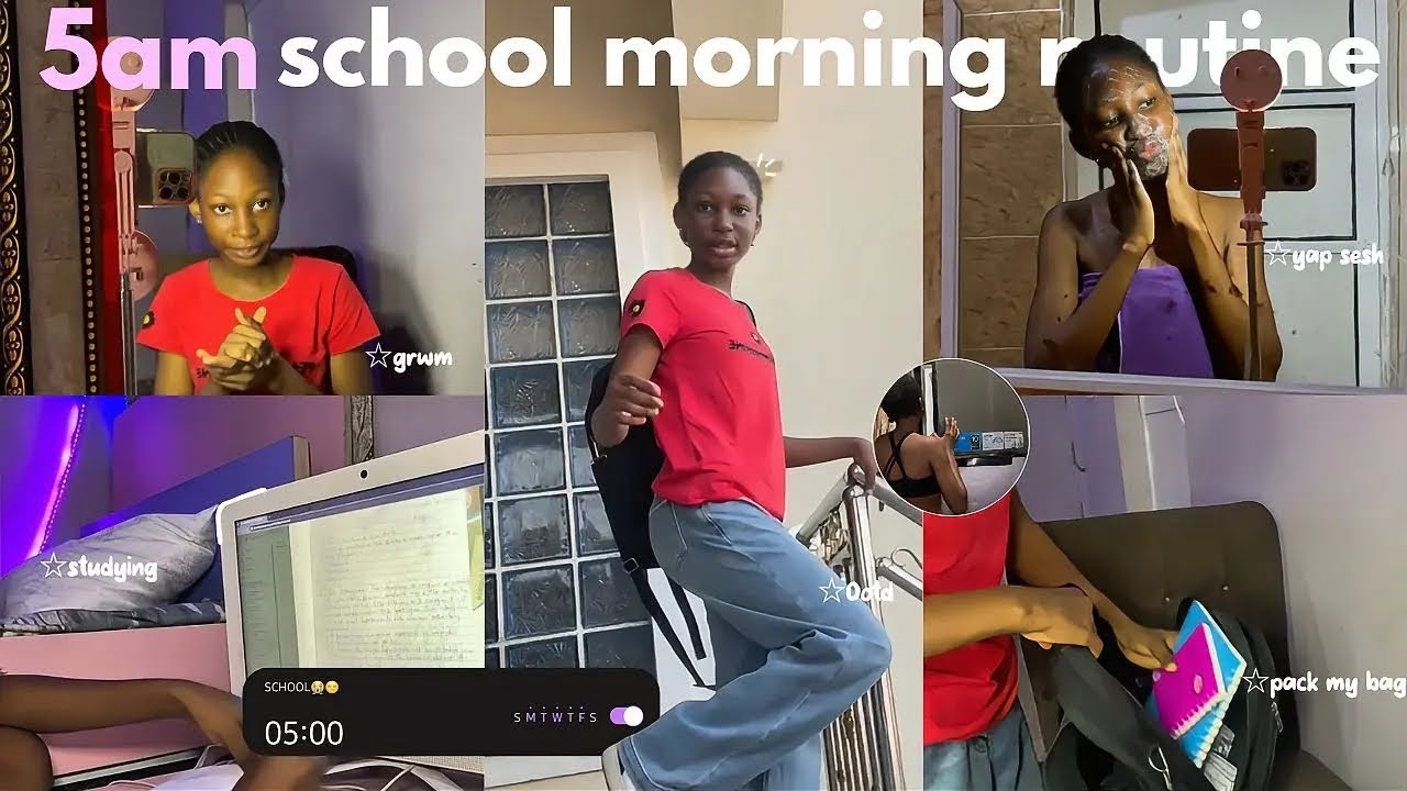 5am school morning routine | grwm, study, chotic༘ ⋆｡𝜗𝜚 - YouTube