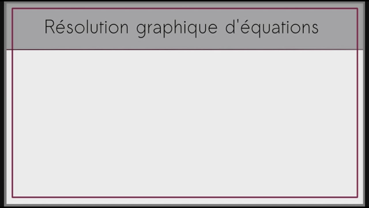 Résolution graphique : équations et inéquations - YouTube