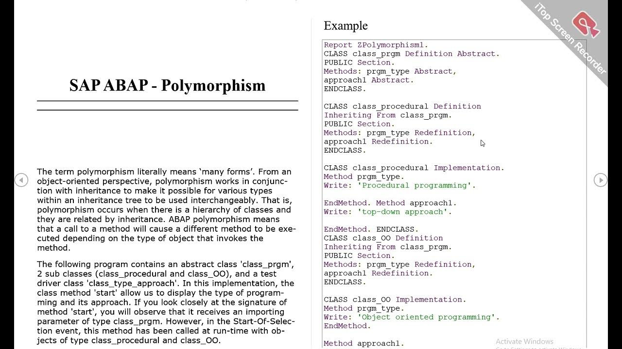 SAP ABAP Polymorphism - YouTube