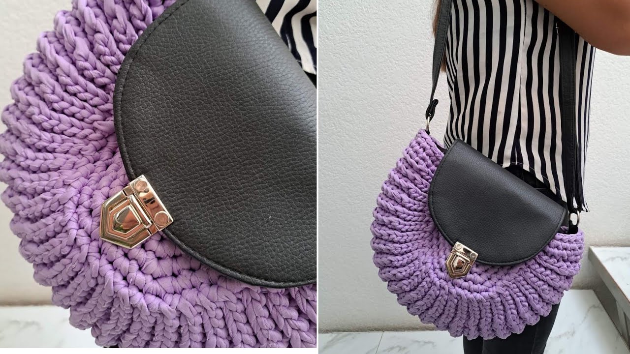 Bolso tejido de trapillo a crochet, tutorial en tendencia trapillo ...