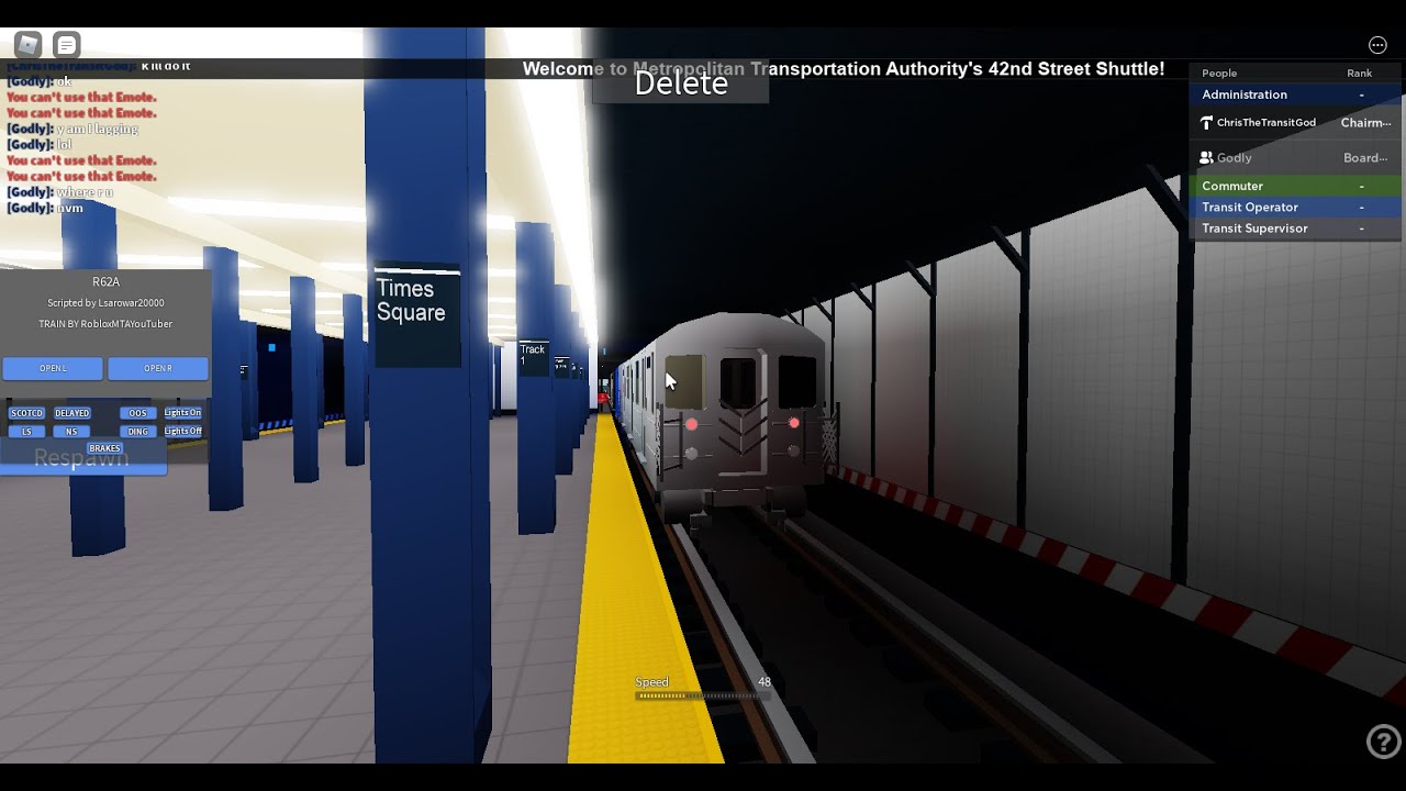R62A (S) train @ New Times Square (Sounds, GUI Controls, Sliding Doors ...