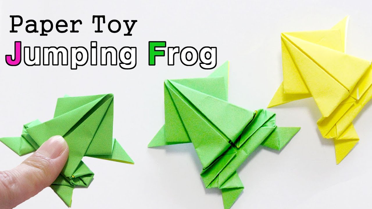 How to make Paper Toy Jumping Frog I Origami - YouTube
