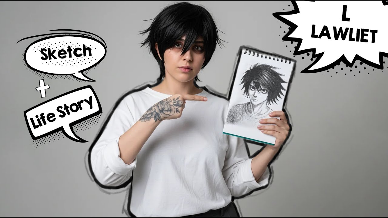 How to Draw L Lawliet (Death Note) | Step-by-Step Pencil Drawing ...