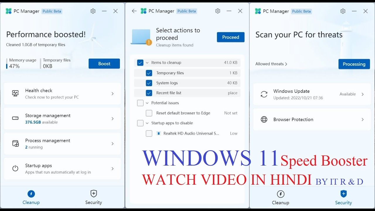 Windows 11 Speed Booster App Microsoft PC Manager. Download & Install ...