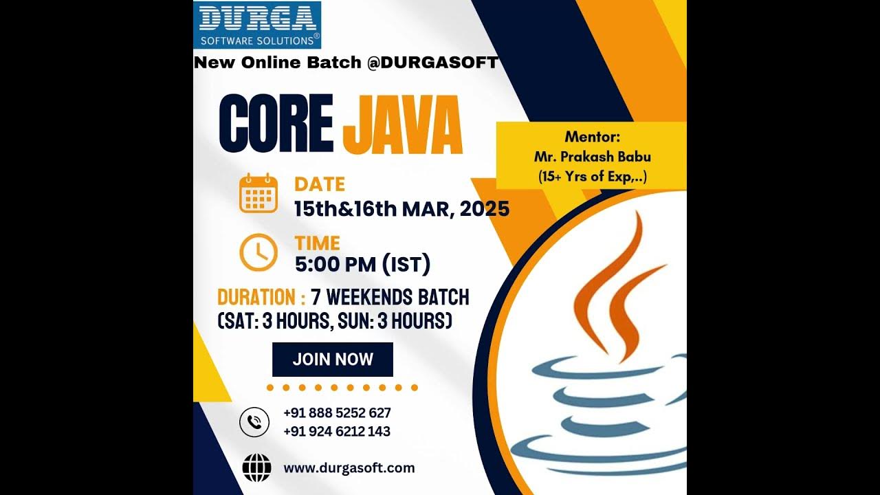 🔥 Core Java Online Training | 7 Weekends Batch | New Batch from 15th & 16th March 2025 ...