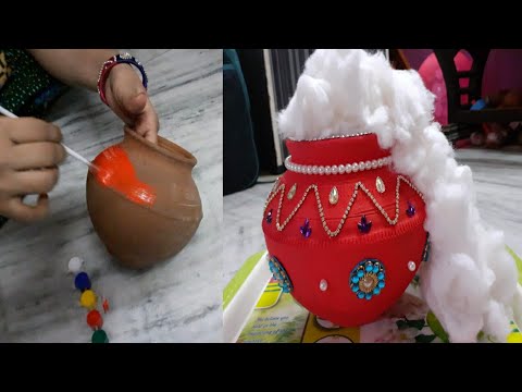 little Krishna pot decoration idea||pot decoration for Janmashtami ...