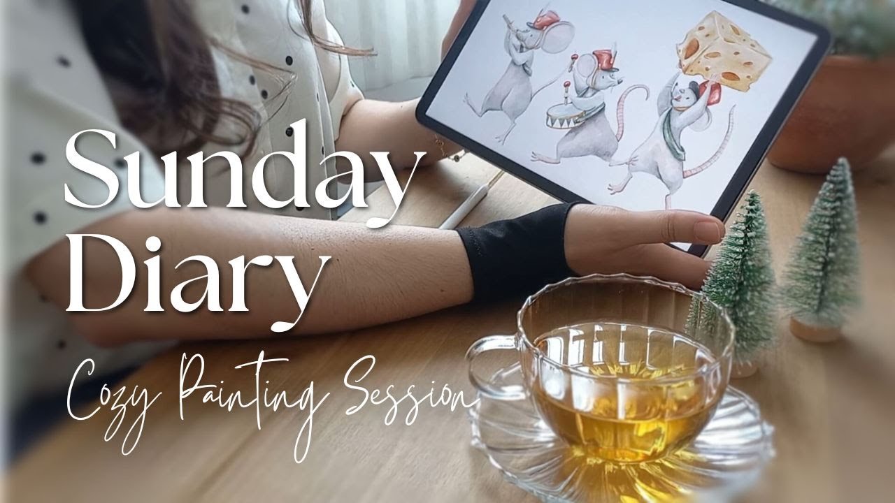 Sunday Diary | Watercolor painting in Procreate | Watercolor brushes ...