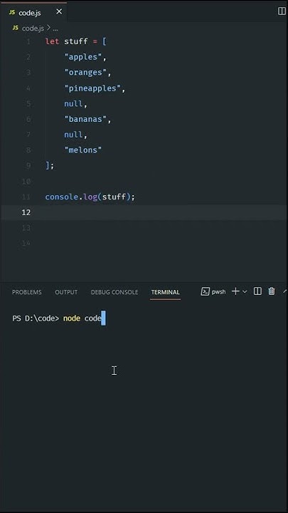Remove #null values from #JavaScript #Arrays | #shorts - YouTube