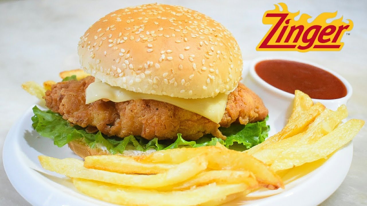 Zinger Burger Recipe KFC Style At Home | Crispy Zinger Burger Recipe ...