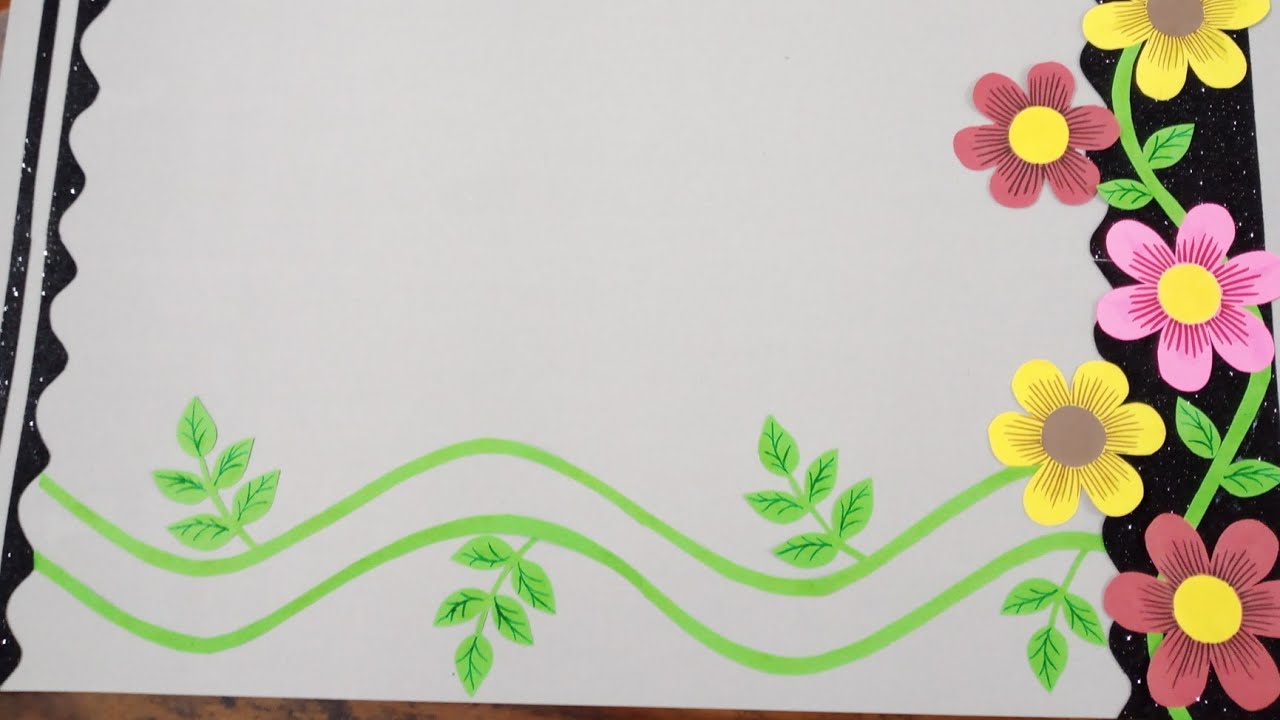 Flowering border on chart paper|border idea for board decorations|life ...