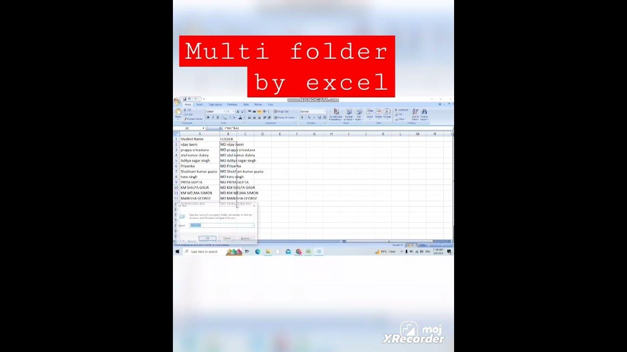 How to create multiple folder at once Using Excel and Batch file - YouTube