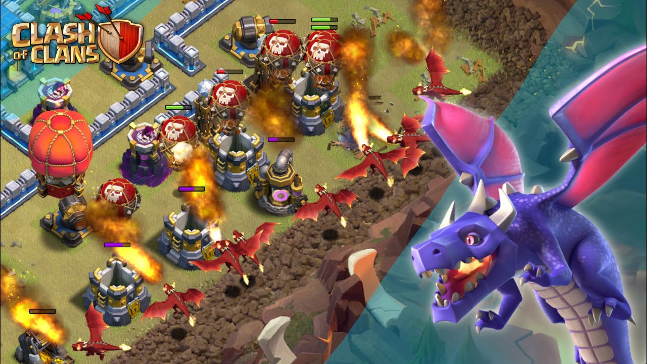 The Classic Dragon Attacks! Clash of Clans - YouTube