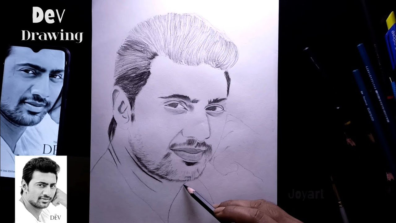 Dev ( Deepak adhikari) simple pencil drawing / easy face drawing - YouTube