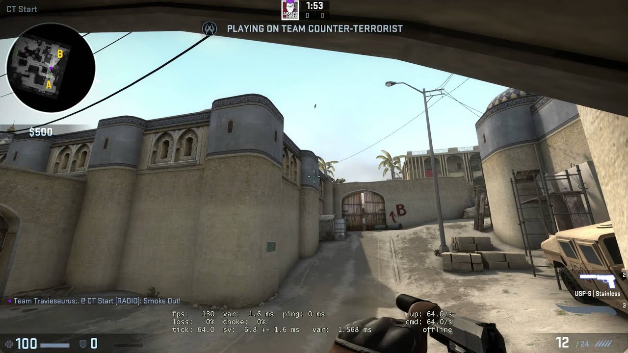 Dust 2 Smoke B Tunnels from CT Spawn - YouTube