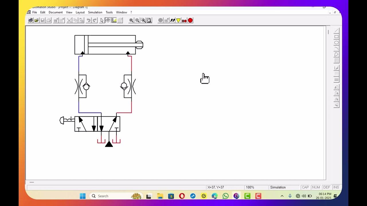 Hydraulic Circuit Simulation Using Double Acting Cylinder and Non Return Flow control valve ...