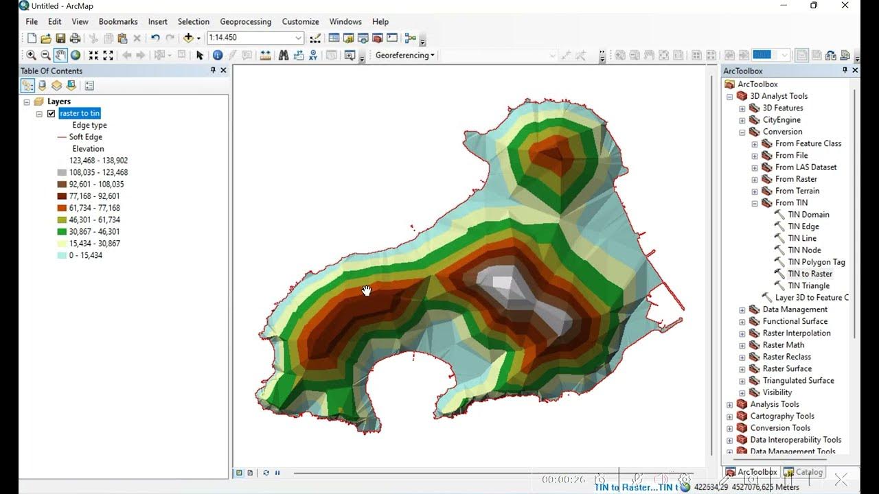 How to create raster from tin in ArcMap - YouTube