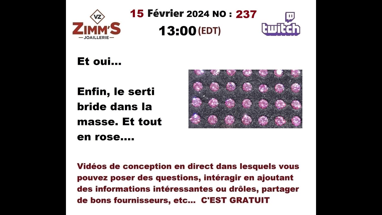 Bague serti bride-masse... twitch 237 - YouTube