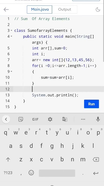 Sum Of Array Elements Java Program Javaprogramming Codingguru Youtubeshorts Youtube