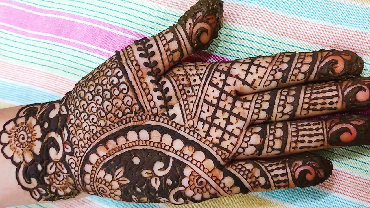 New Semi Bridal Mehndi Design | Bhari hui Mehndi Design | Mehndi Design ...