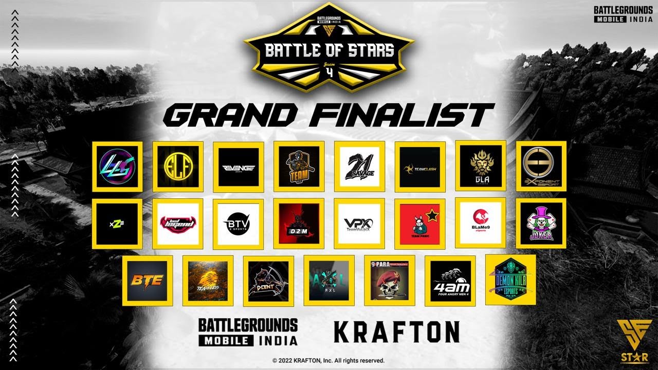 STAR ESPORTS PRESENTS 🏆BATTLE OF STARS🏆 SEASON-4 GRANDFINALS LIVE NOW🔥 ...