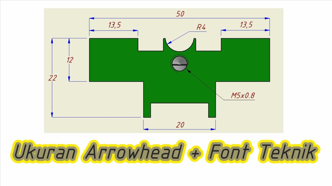 Cara mengganti ukuran anak panah dimensi dan model Font ISO | Autodesk ...