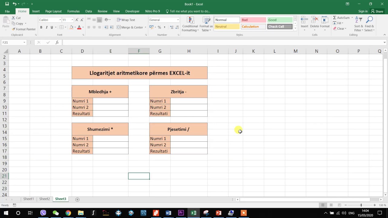 Llogaritjet në Excel - YouTube