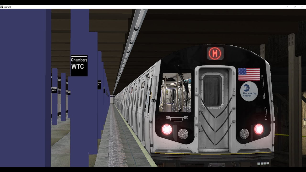 OpenBve Special: R160 M Train to World Trade Center (QBL lcl, 6 Av lcl ...